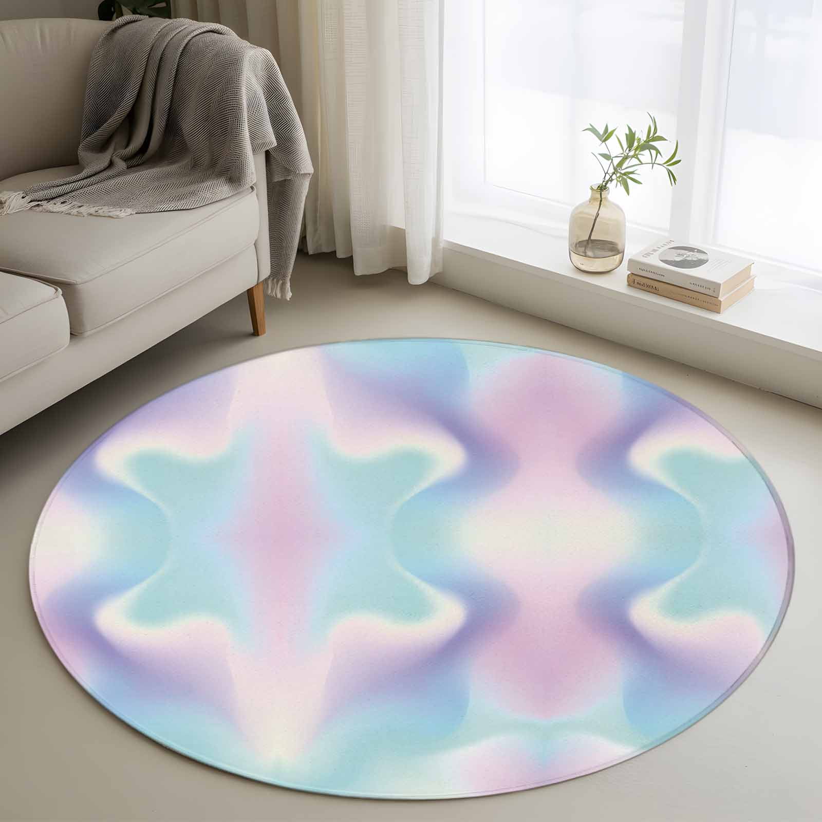 Abstract Minimalistic,Round Area Rug 3 FT,Small Kitchen Bathroom Mats ...