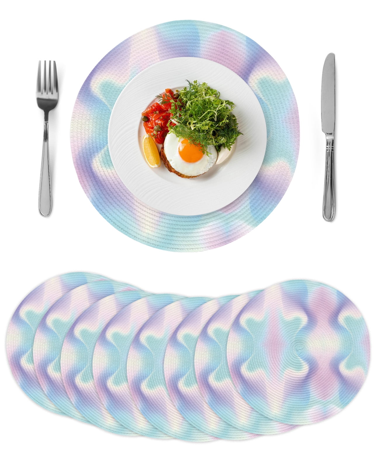 Abstract Minimalistic,Round Placemats Set of 8 for Dinning Tables,Heat ...