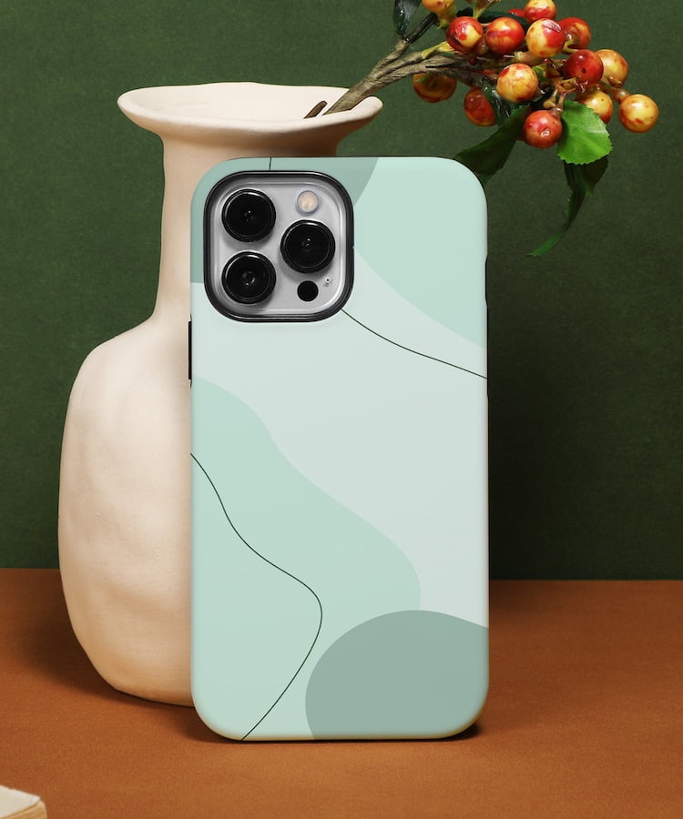 Abstract Mint Green Themed Phone Case for Apple iPhone 11, 12, 13, 14 ...