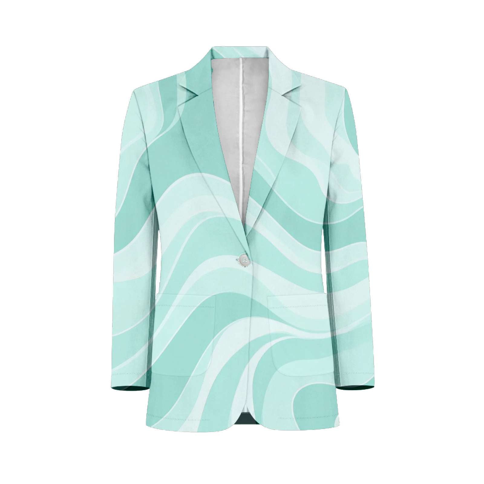 Abstract Mint Wavy Pattern Design Mens Suits Shawl Collar Slim Fit Suit ...
