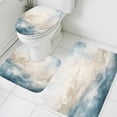Abstract Modern Art Bathroom Rugs Set Retro Blue Graffiti Art Non Slip ...