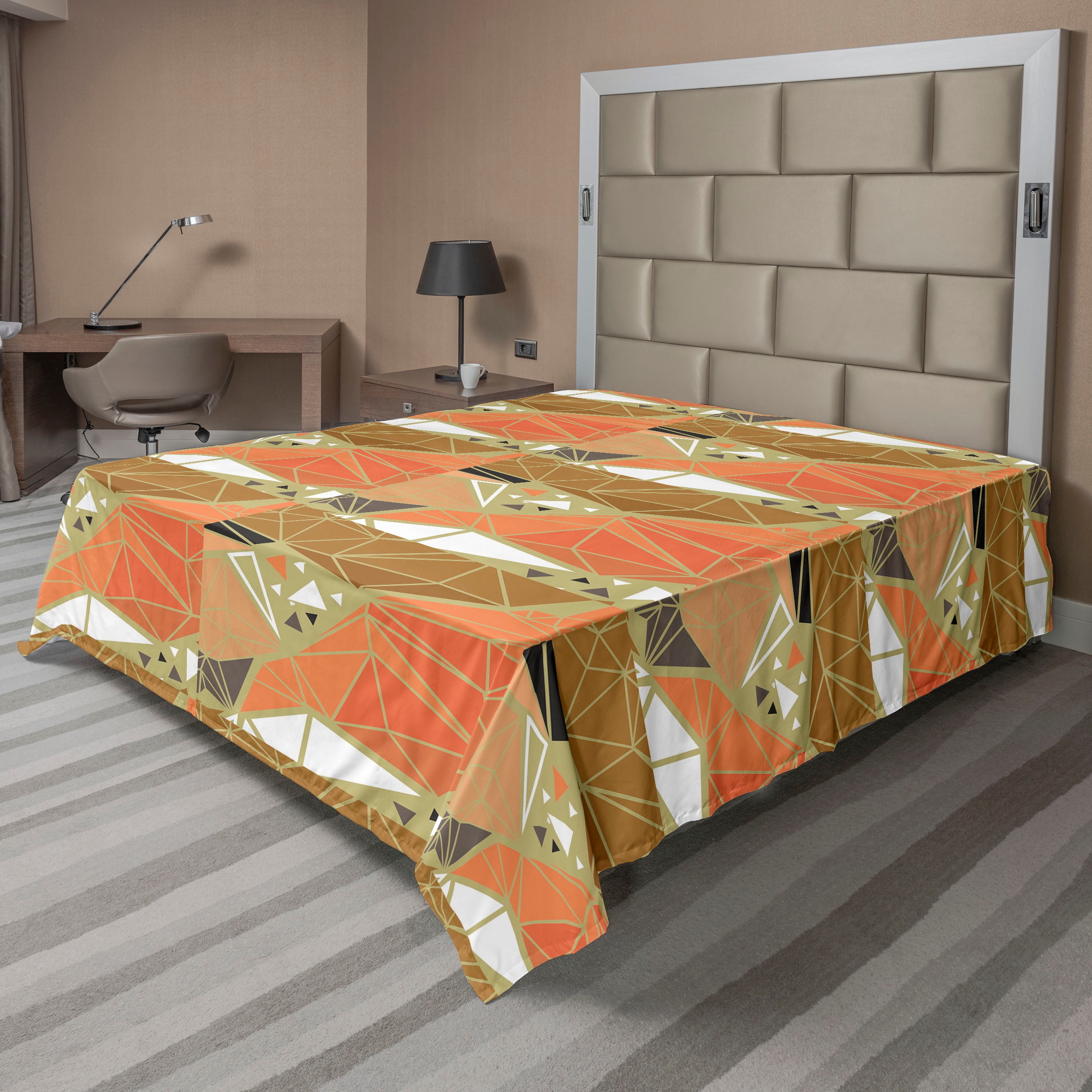Abstract Modern Art Flat Sheet, Geometric Design Triangle and Trapezoid ...