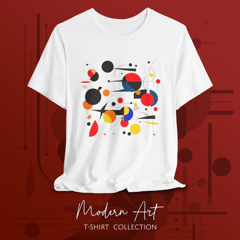 Abstract Modern Art Graphic Tee with Artistic Bold Statement Design ...