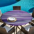 Abstract Modern Art Ocean Wave Round Fitted Tablecloth with Elastic ...
