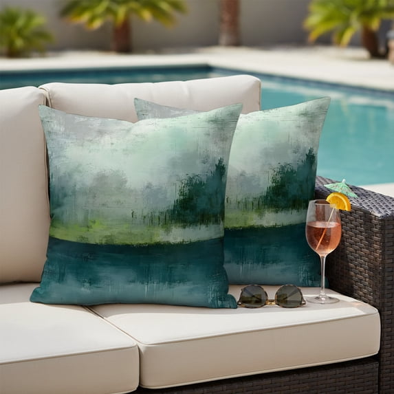 Abstract Modern Art Outdoor Waterproof Throw Pillow Covers Set of 2, 26 ...
