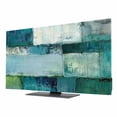 Abstract Modern Art TV Dust Cover 55 Inch, Watercolor Green Geometric ...