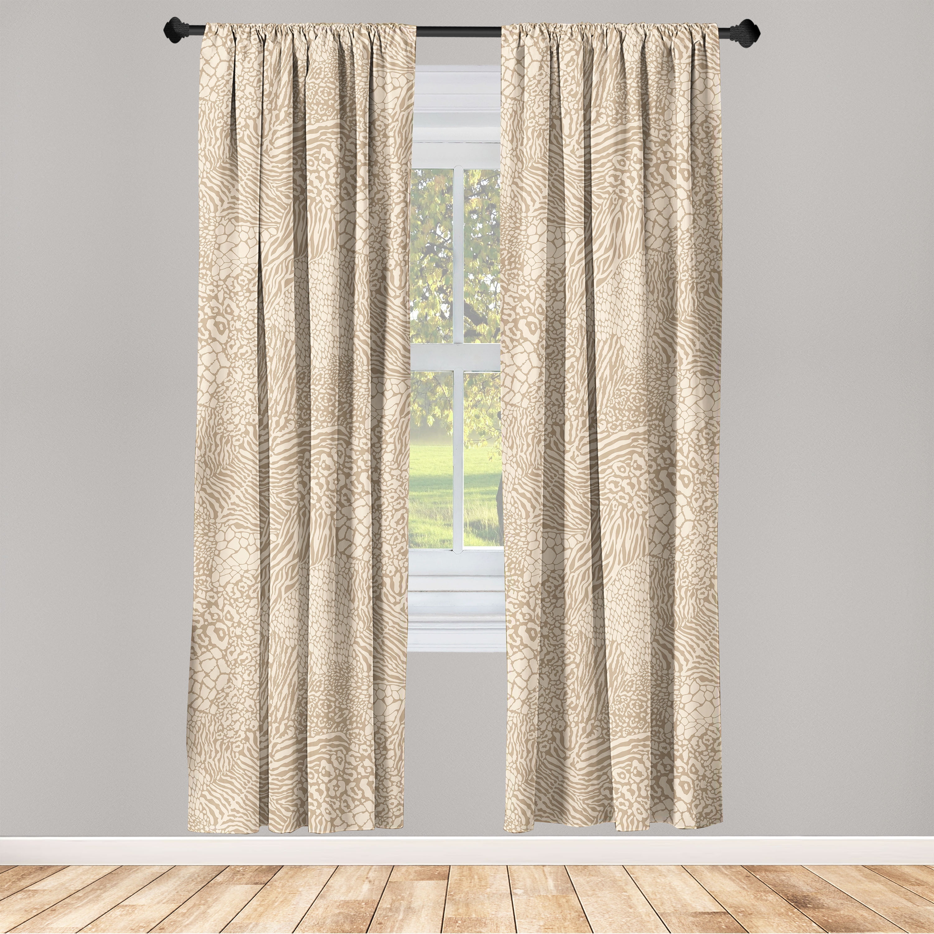 Abstract Modern Art Window Curtains, Contemporary Illustrated Brush ...