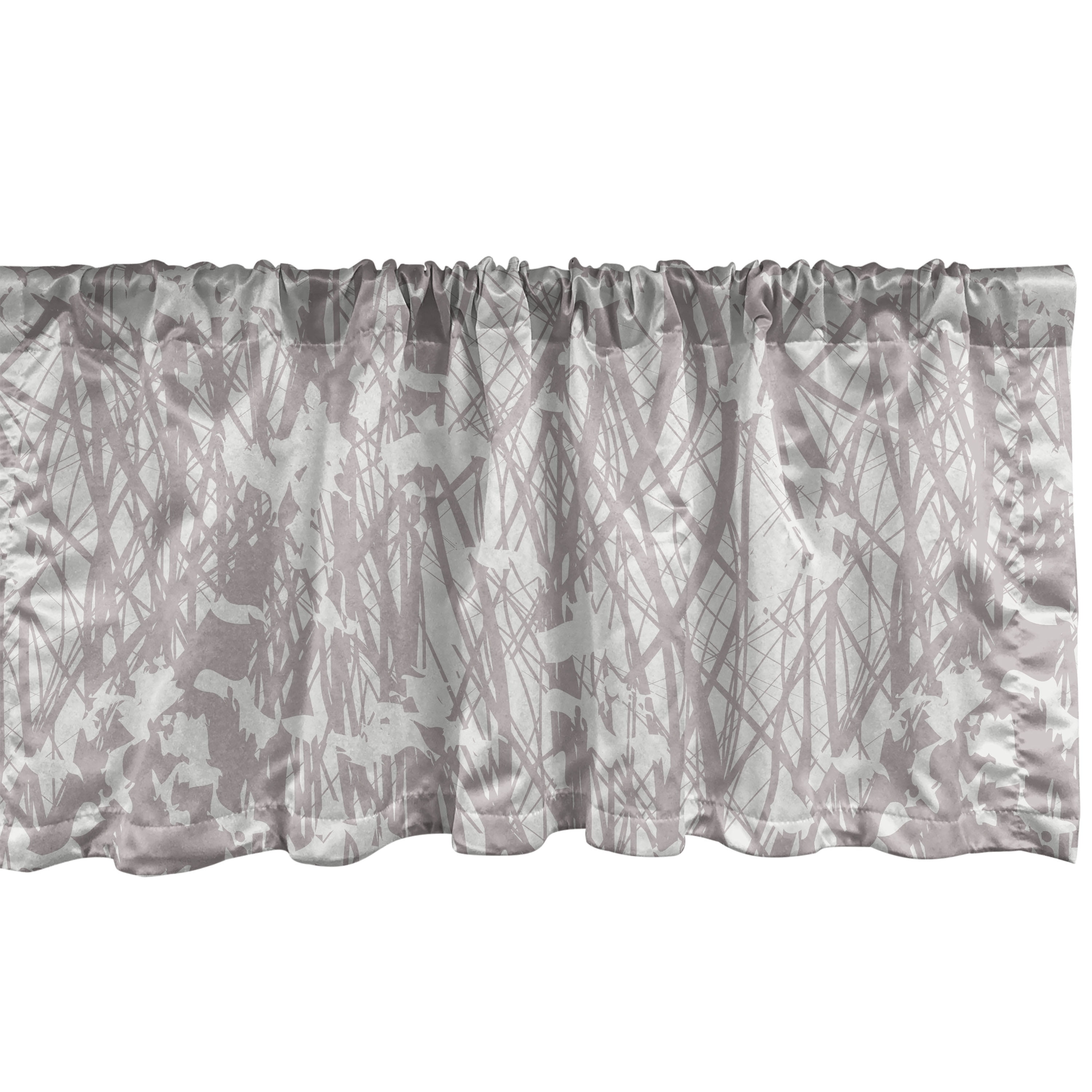 Abstract Modern Art Window Valance, Scribble Look Boho Silhouettes ...