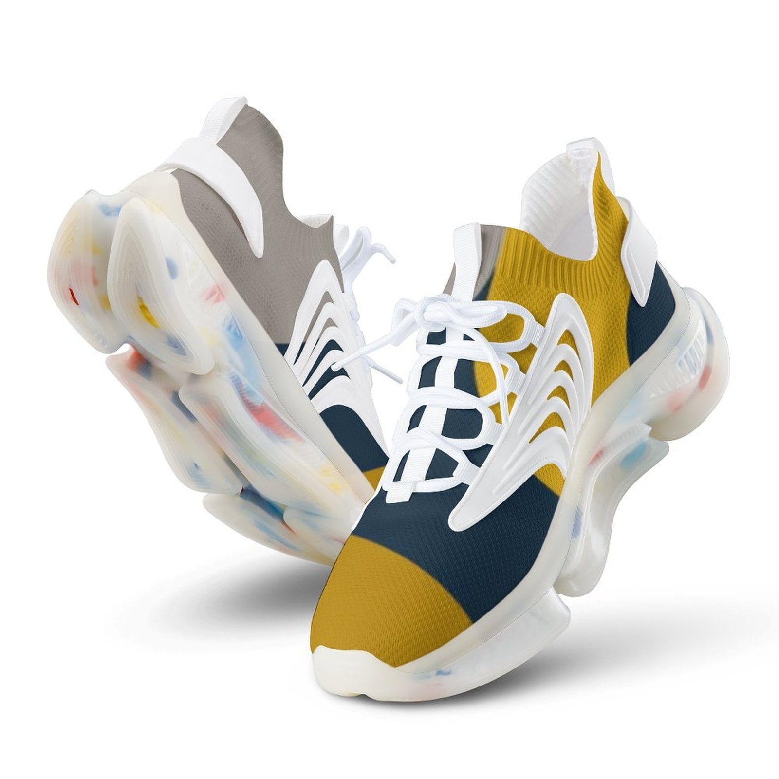 Abstract Modern Color Block Art Walking Shoes for Men Woman Lightweight ...