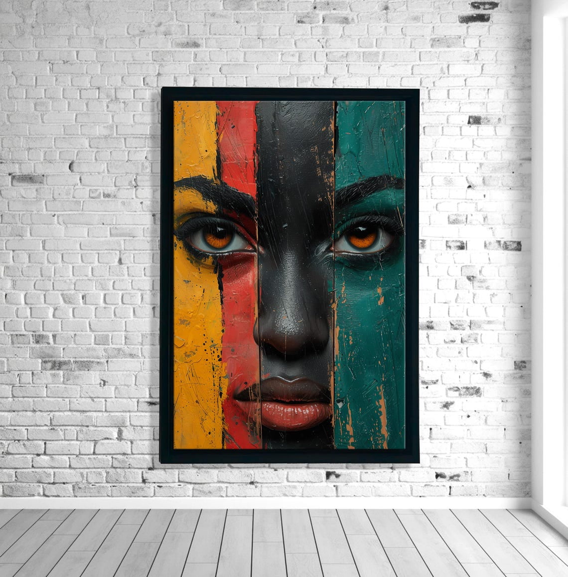 Abstract Modern Ethnic Woman Face Wall Art, African Portrait,Colorful ...