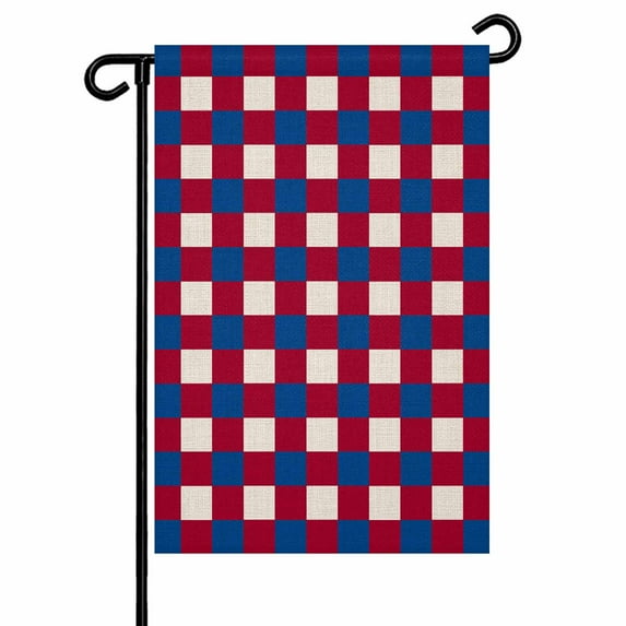 Abstract Modern Garden Flags for Outside 4th of July Checkered Double ...
