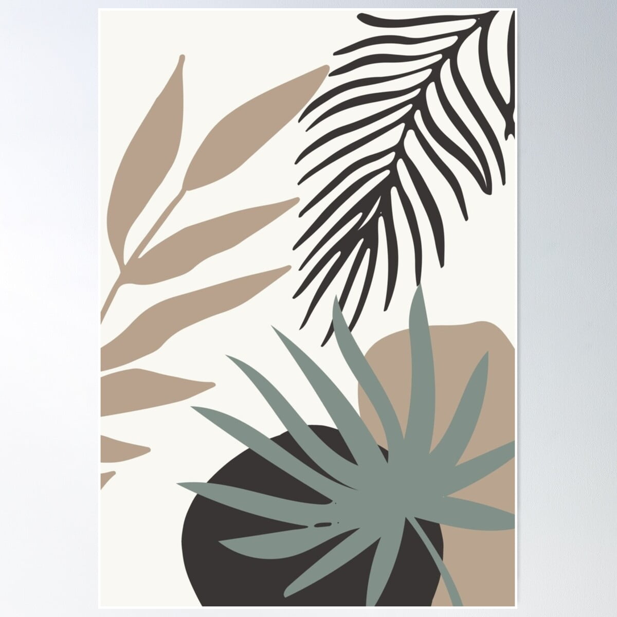 Abstract Modern Leaves Poster Wall Art Modern Wall Decor For Living ...
