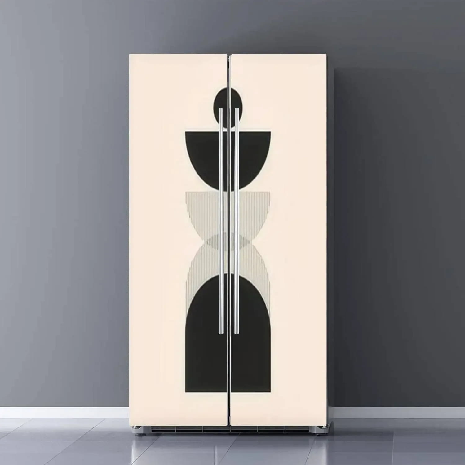Abstract Modern Line Art Refrigerator Stick Mid Century Boho Style ...