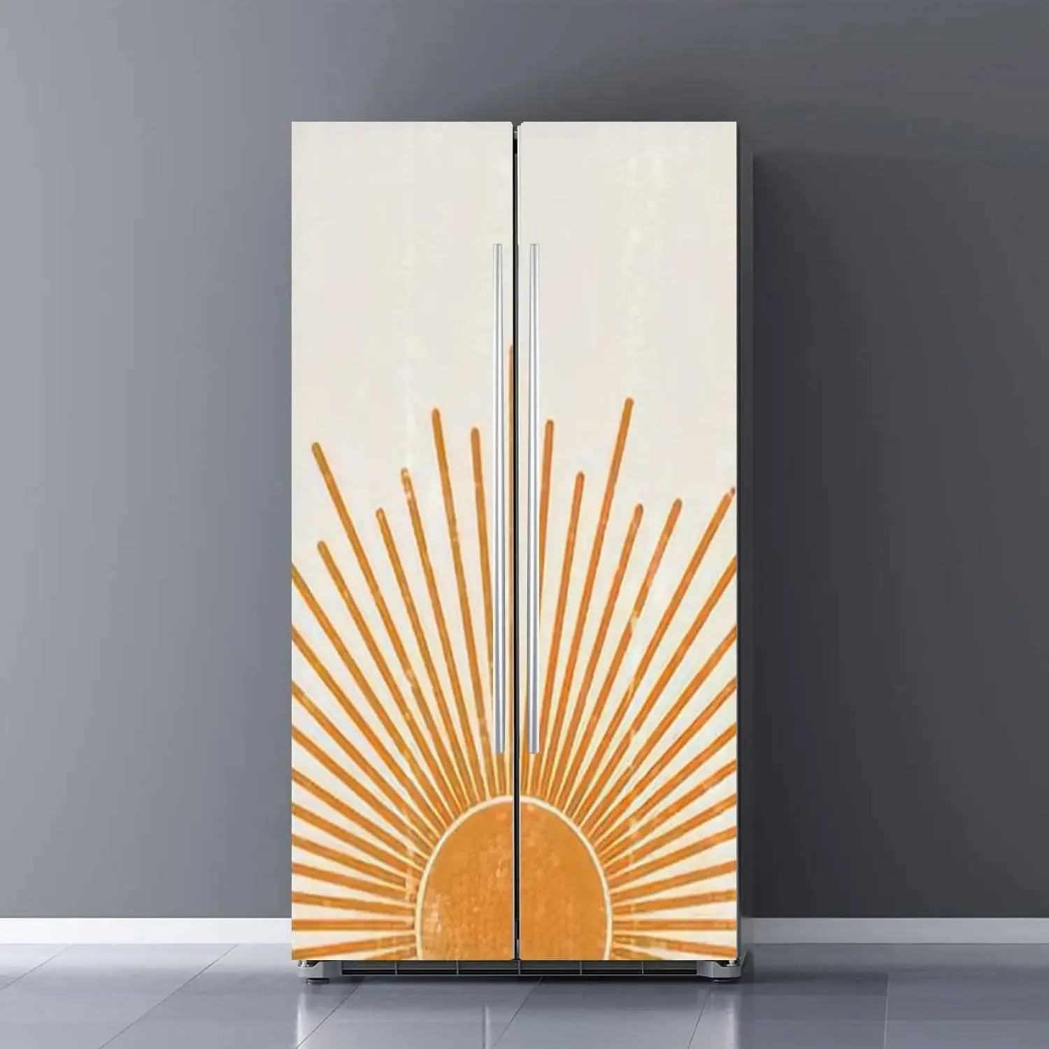 Abstract Modern Line Art Refrigerator Stick Mid Century Boho Style ...