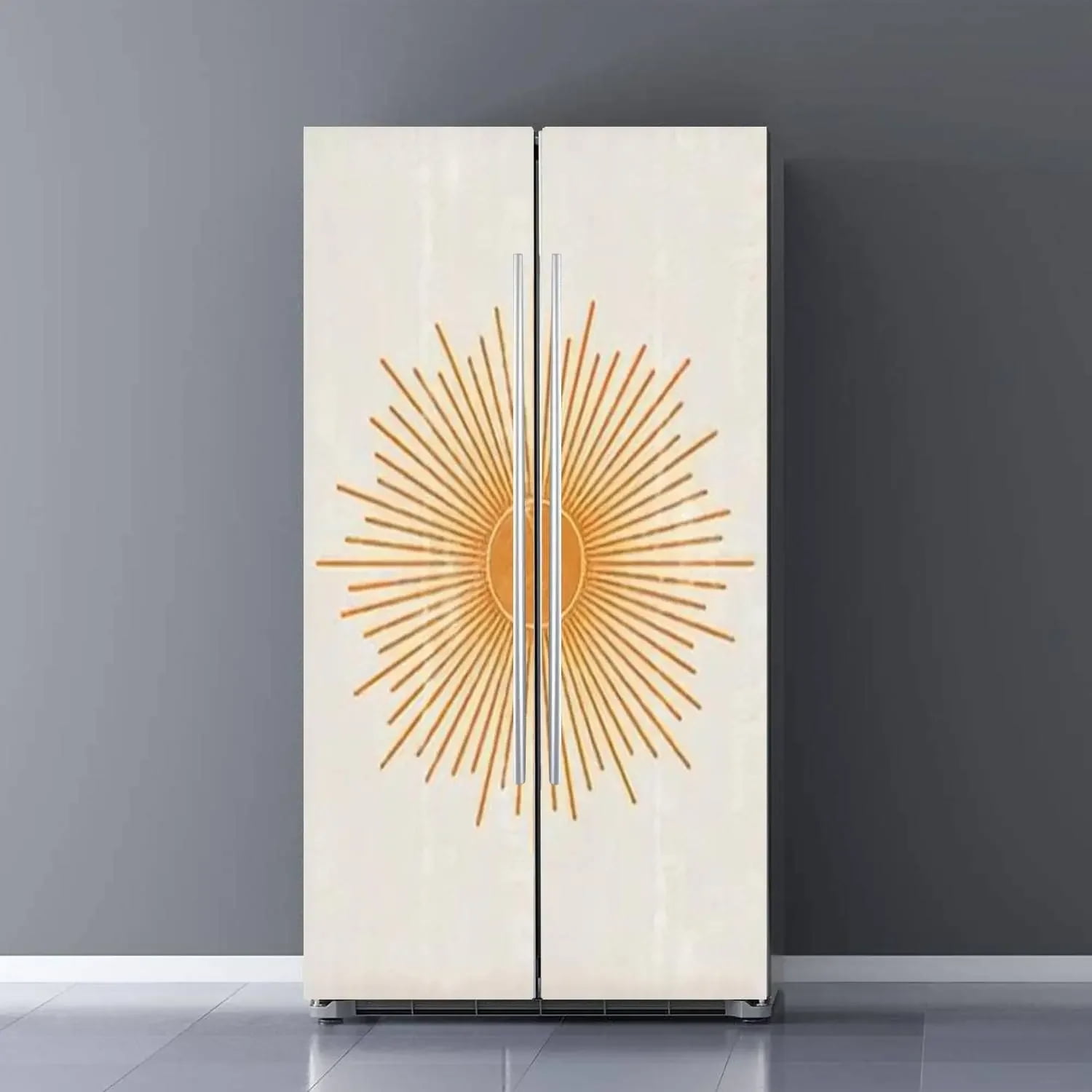 Abstract Modern Line Art Refrigerator Stick Mid Century Boho Style ...
