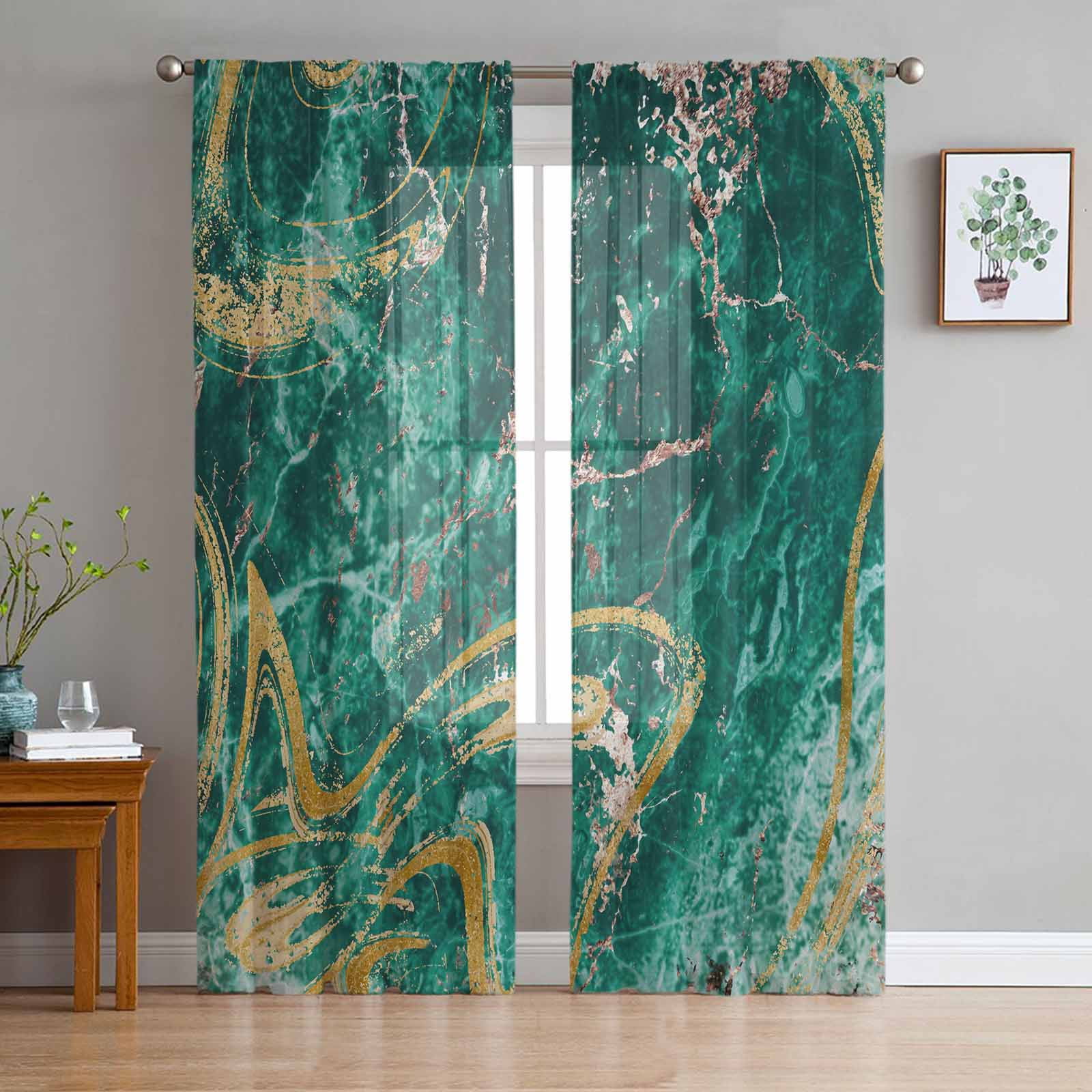 Abstract Modern Marble Pattern Sheer Tulle Home ration Living Room ...