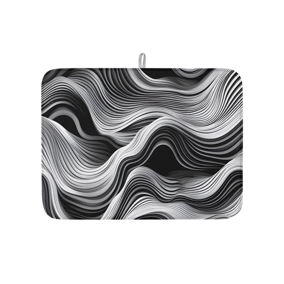 Abstract Modern Ombre Stripes Dish Drying Mats for Kitchen Counter ...