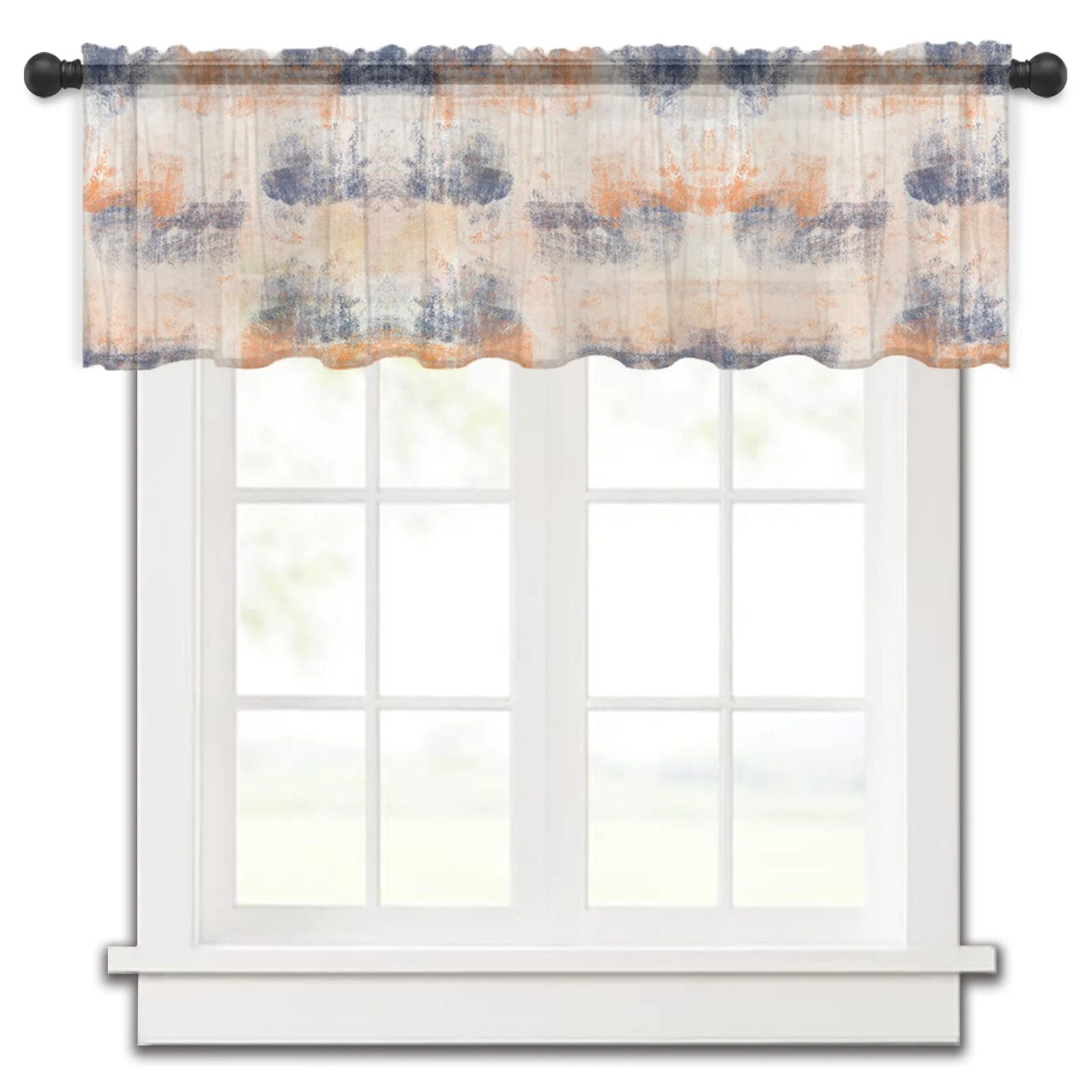 Abstract Modern Polypropylene Bedroom Voile Short Window Curtain ...