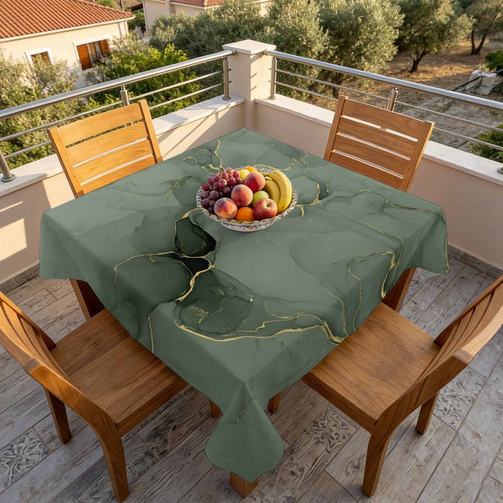 Abstract Modern Sage Green Marble Table Cloth 60x60in, Waterproof ...