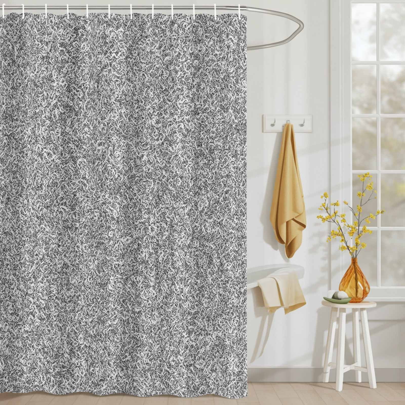 Abstract Modern Shabby Texture Shower Curtain Set, Waterproof Shower ...