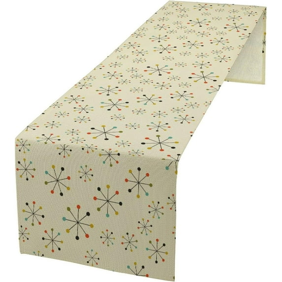 Abstract Modern Table Runner,Mid-Century Abstract Geometric Pattern ...
