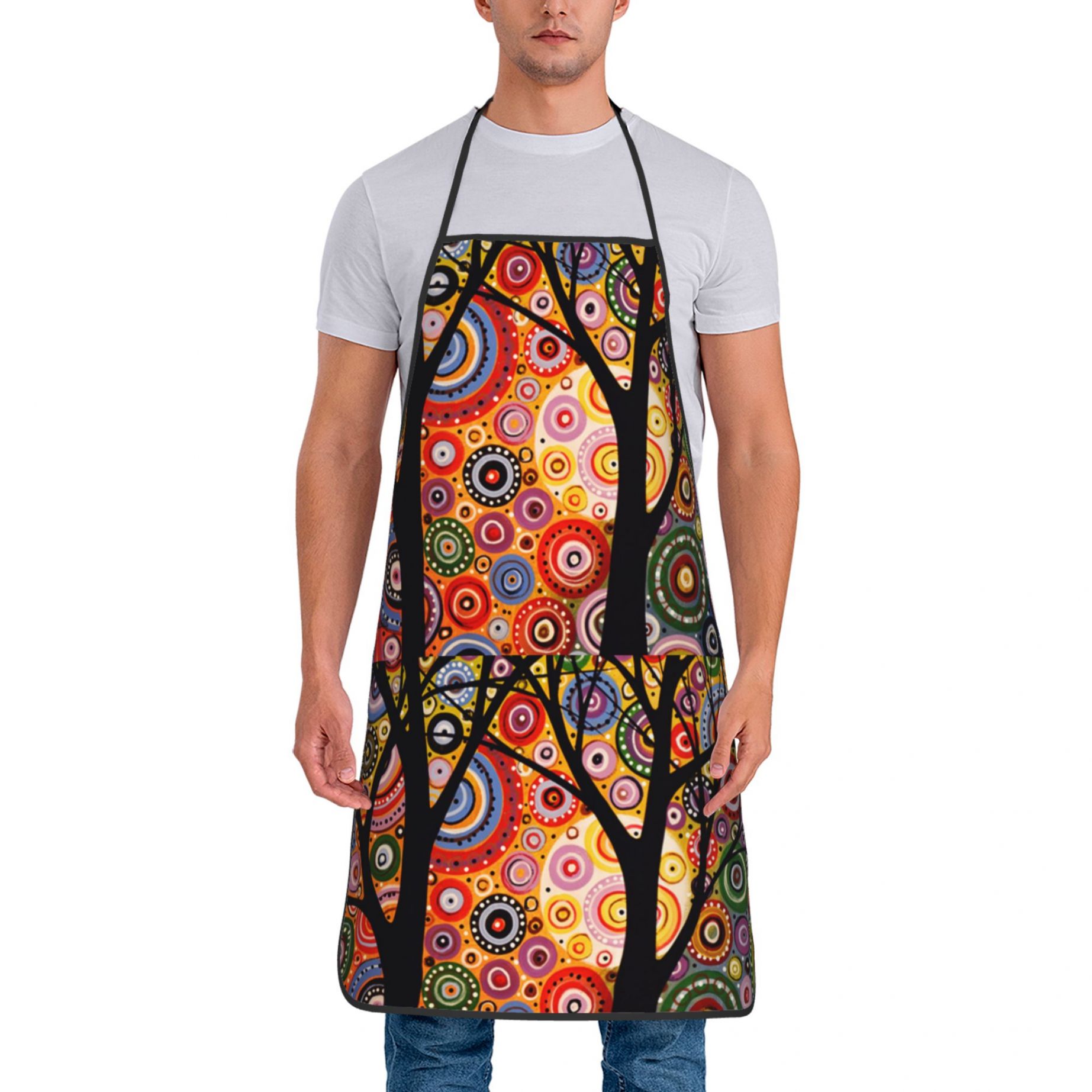 Abstract Modern Tree Aprons for Women Men Waterproof Apron Kitchen Chef ...