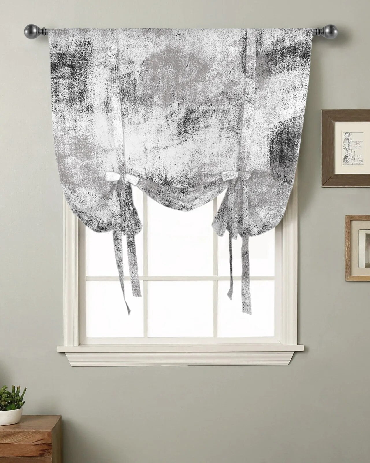 Abstract Modern Vintage Texture Black And White Kitchen Short Window ...