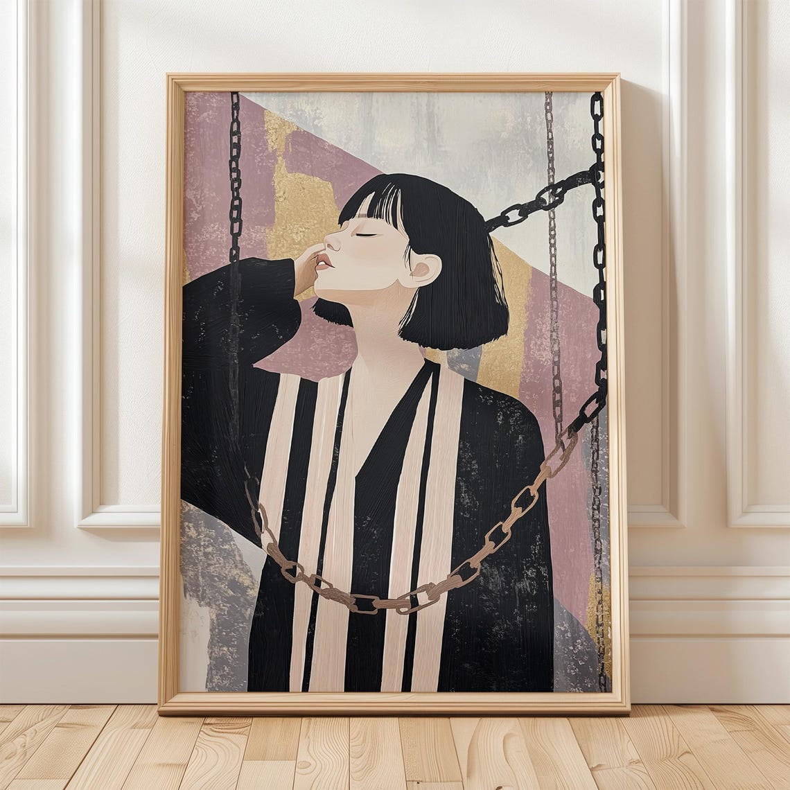 Abstract Modern Woman Portrait Art Print, Minimalist Wall Decor With ...