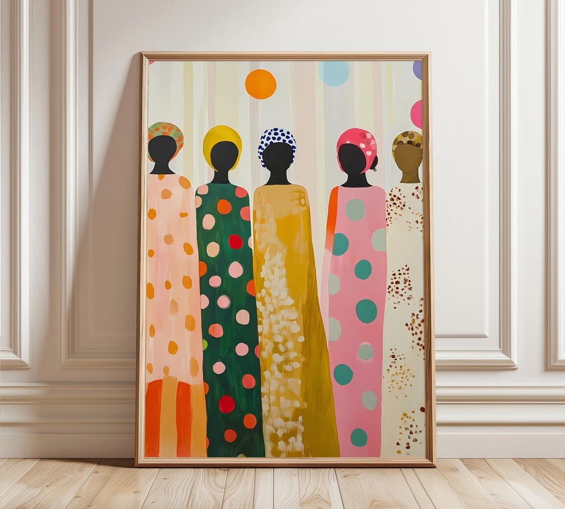 Abstract Modern Women Print, Colorful People Artwork Poster, Feminine ...