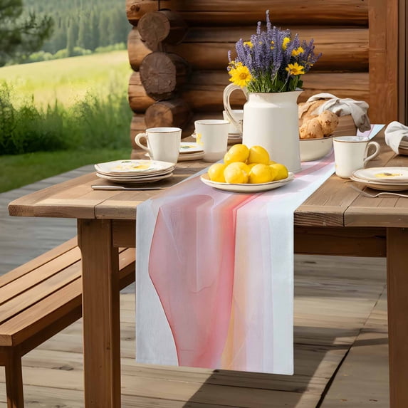 Abstract Modernism Colorful Art Table Runner 60 Inch Long Chiffon ...