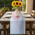 Abstract Modernism Colorful Art Table Runner 90 Inch Long Chiffon ...