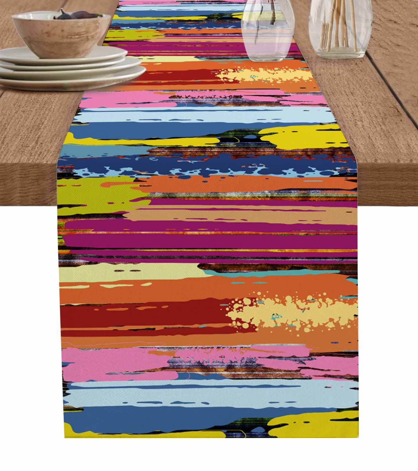 Abstract Modernist Oil Painting Table Runners For Dining Room ...