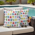 Abstract Monster Outdoor Throw Pillow Covers Set of 2, Colorful Cartoon ...