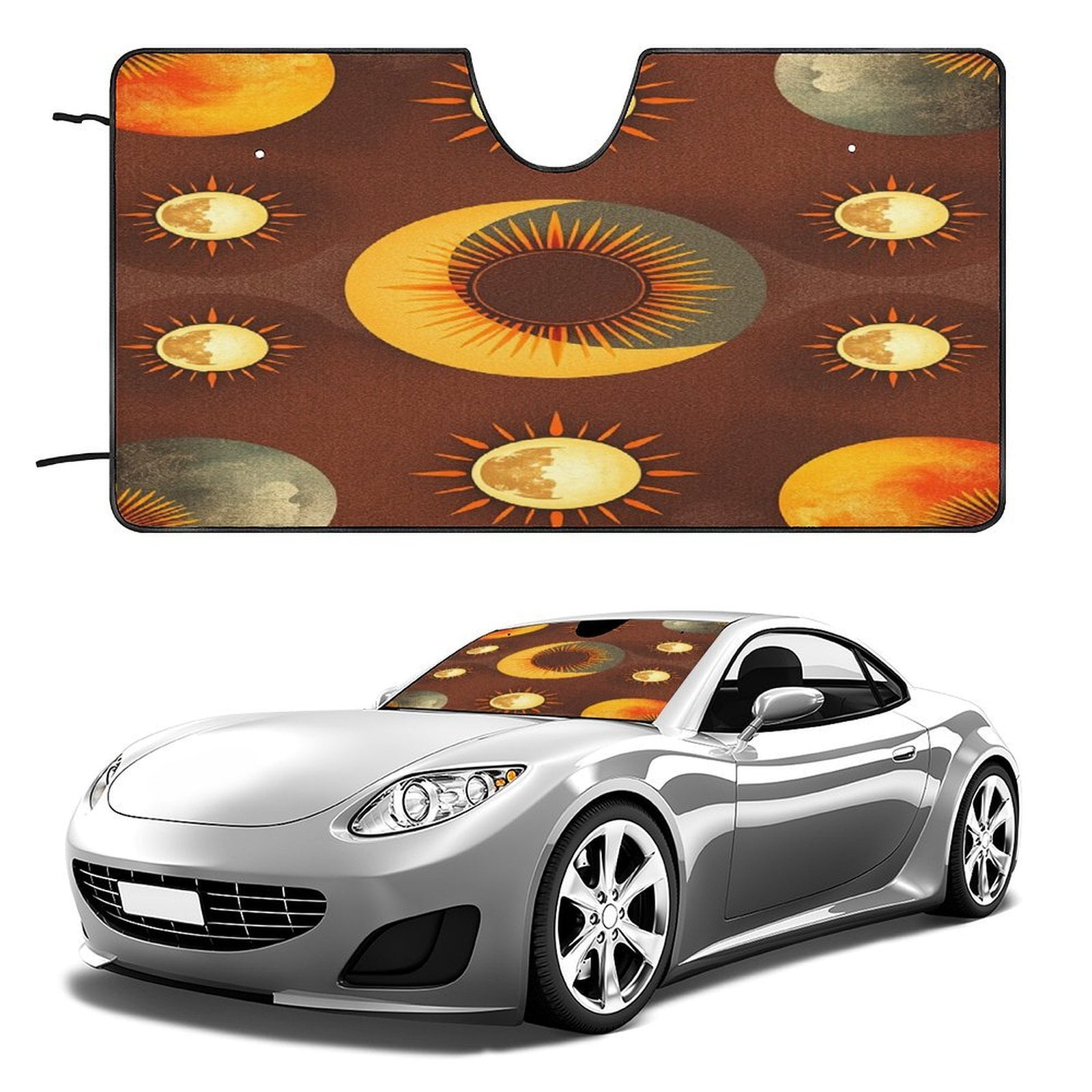 Abstract Moon And Sun Design Car Windshield Sunshade Auto Sun Shade Car ...