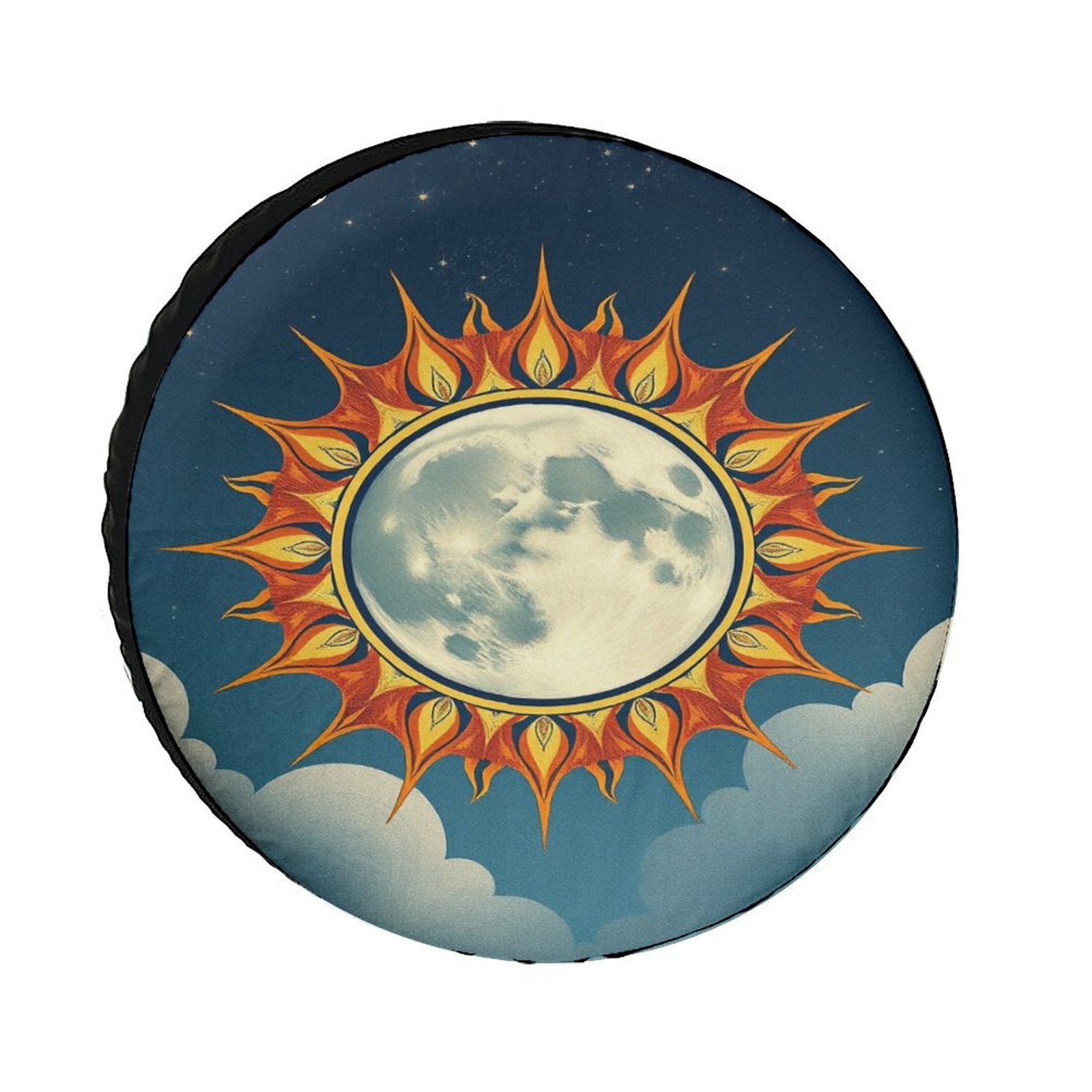 Abstract Moon And Sun Design Spare Tire Cover Dust-Proof Wheel Tire ...