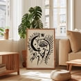 Abstract Moon And Sun Print Black And White Celestial Boho Art ...