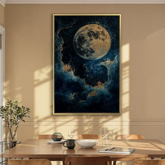 Abstract Moon and Cosmic Sky Wall Art Starry Moonlight Night Print ...
