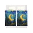 Abstract Moon Night Valley Forest Short Blackout Curtains 36 Inch Long ...