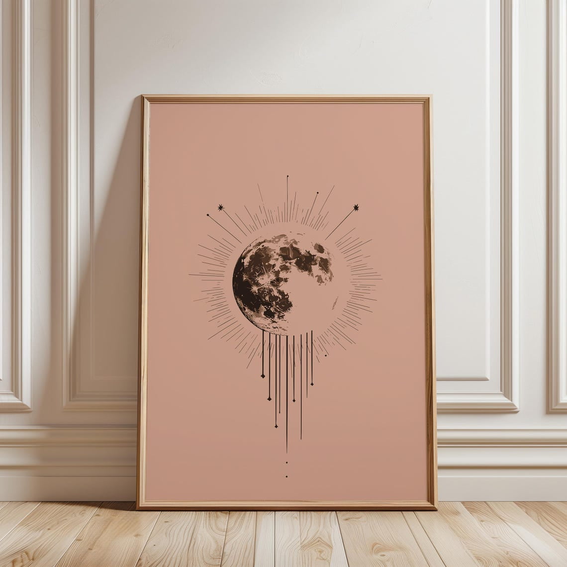 Abstract Moon Print, Moon Phase Poster, Moon Boho Drawing, Boho Gallery ...