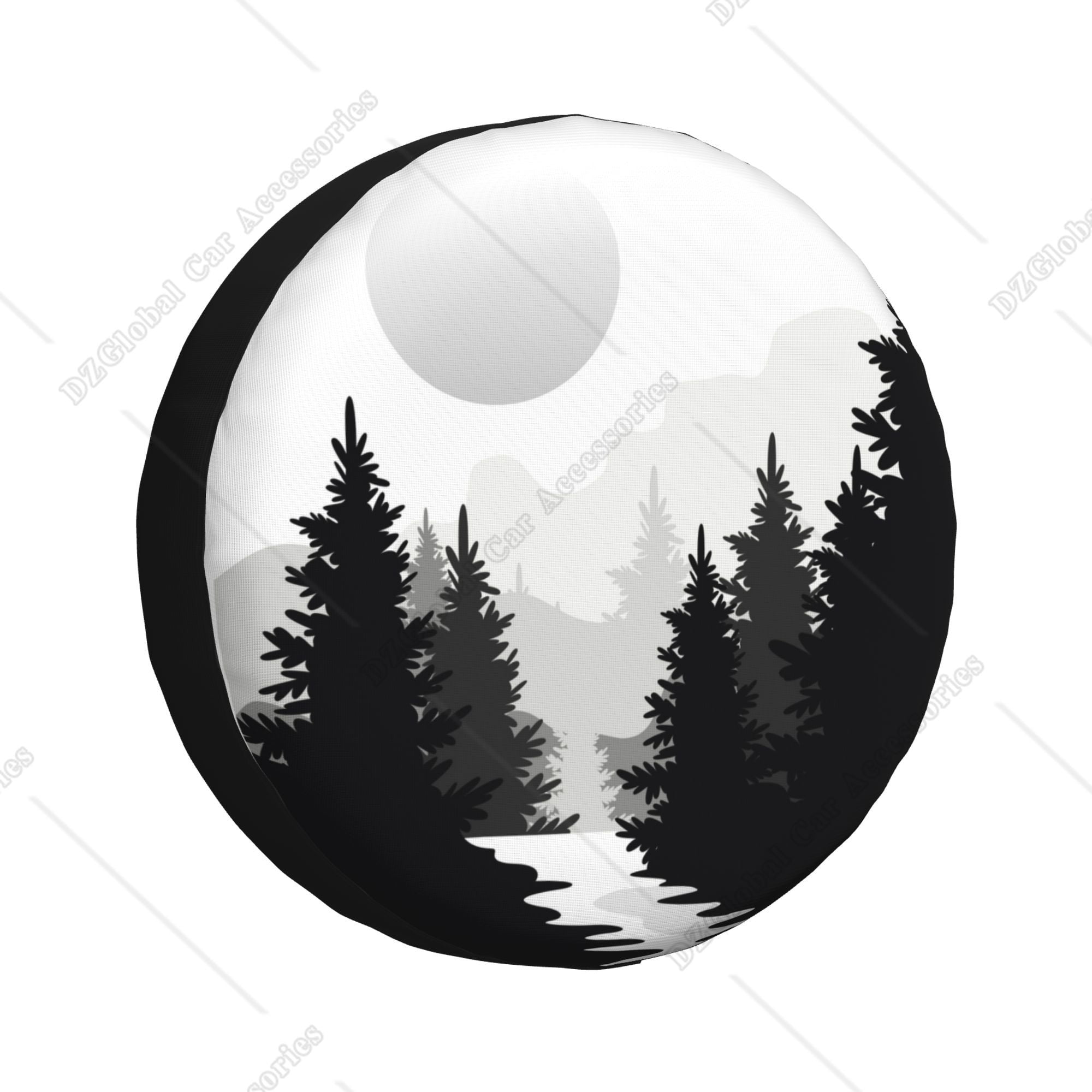 Abstract Moon Spare Tire Cover Mountain Tree Waterproof Dust-Proof ...