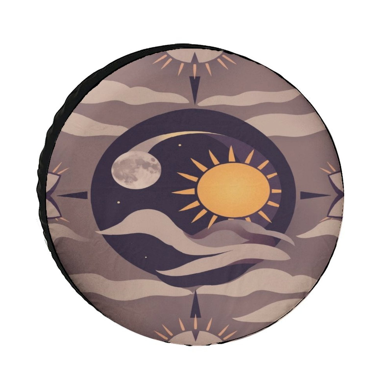 Abstract Moon And Sun Design Spare Tire Cover Weatherproof Wheel Camper ...