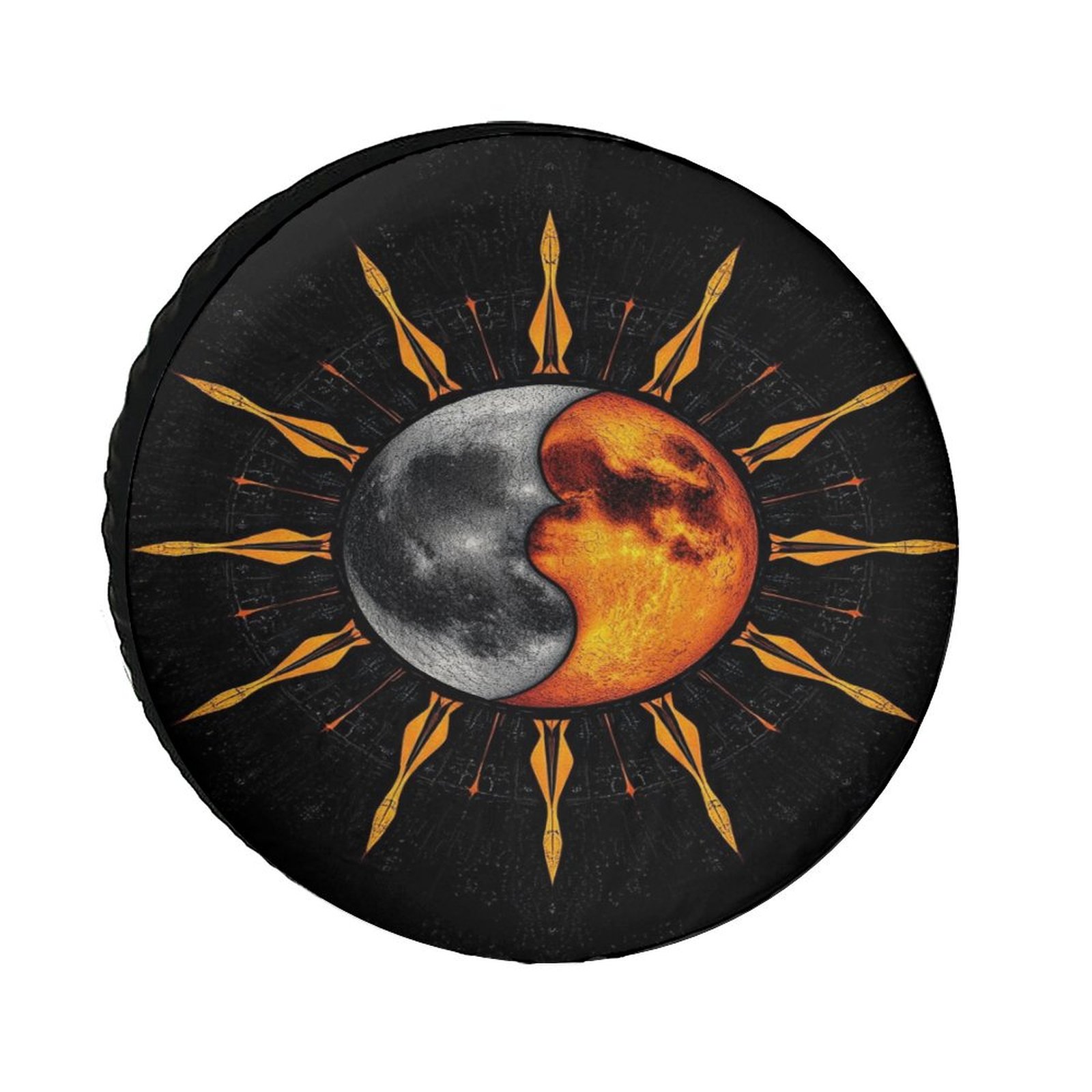 Abstract Moon And Sun Design Spare Tire Cover Weatherproof Wheel Camper ...