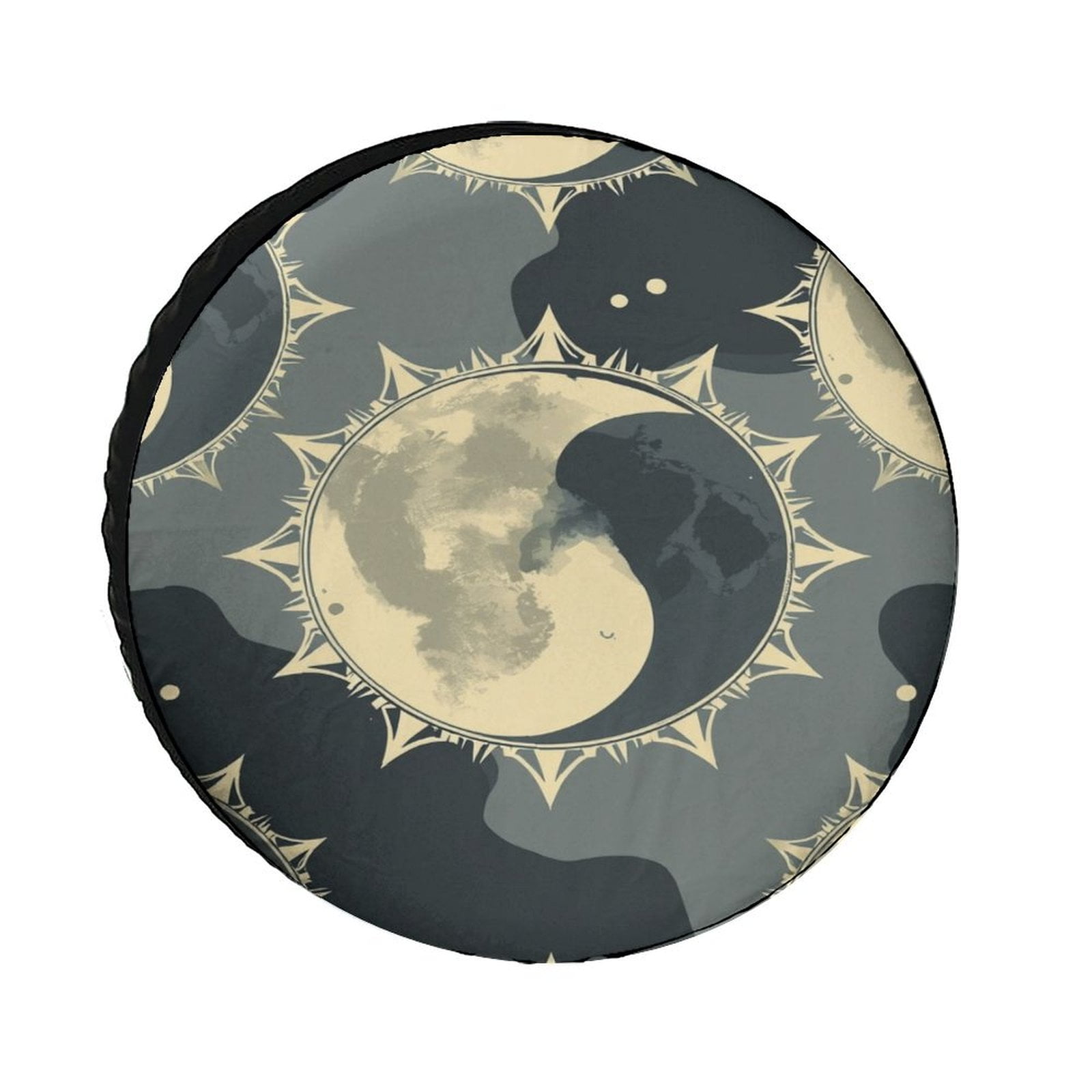 Abstract Moon And Sun Design Spare Tire Cover Weatherproof Wheel Camper ...