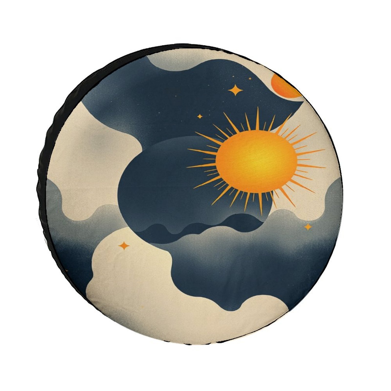 Abstract Moon And Sun Design Spare Tire Cover Weatherproof Wheel Camper ...