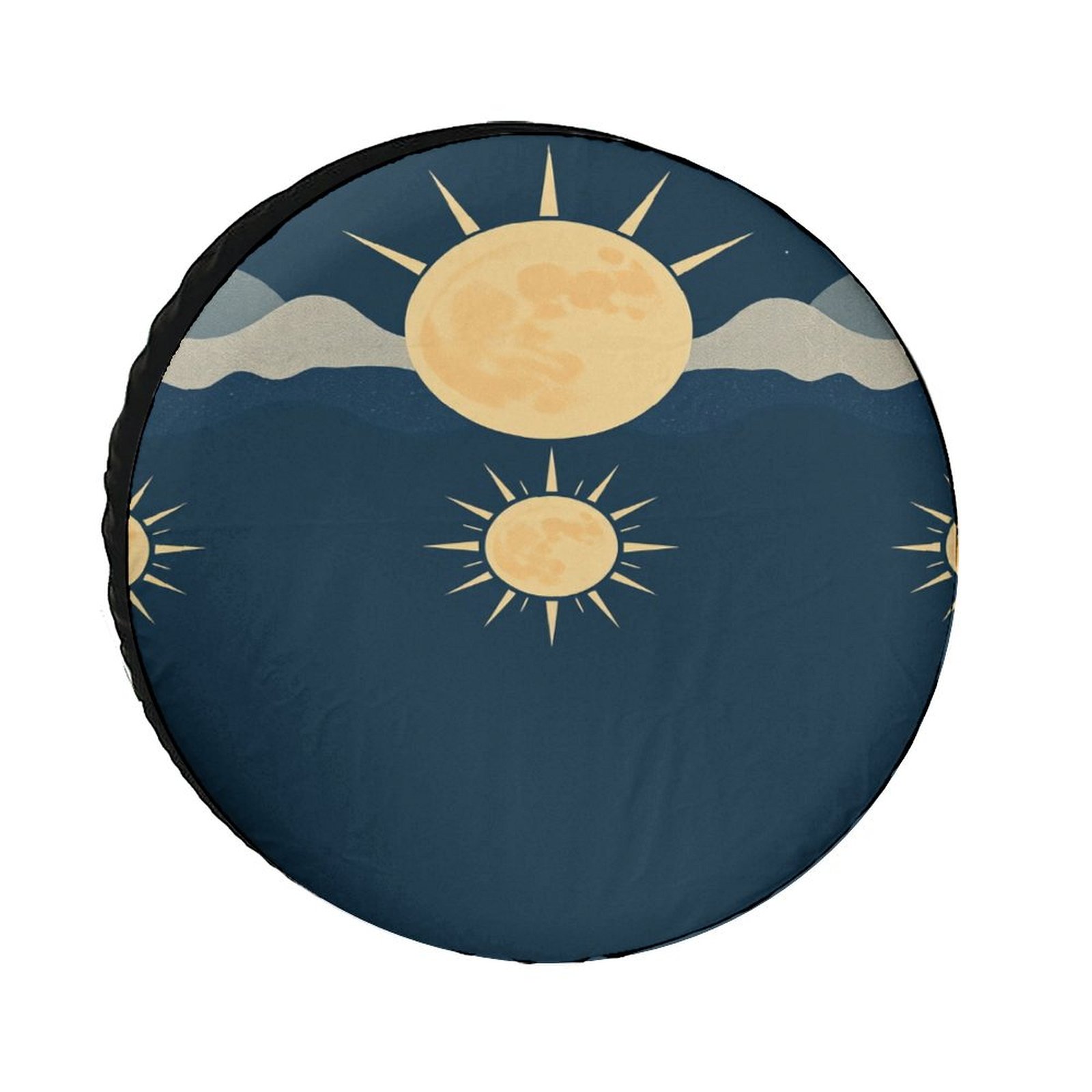 Abstract Moon And Sun Design Spare Tire Cover Weatherproof Wheel Camper ...