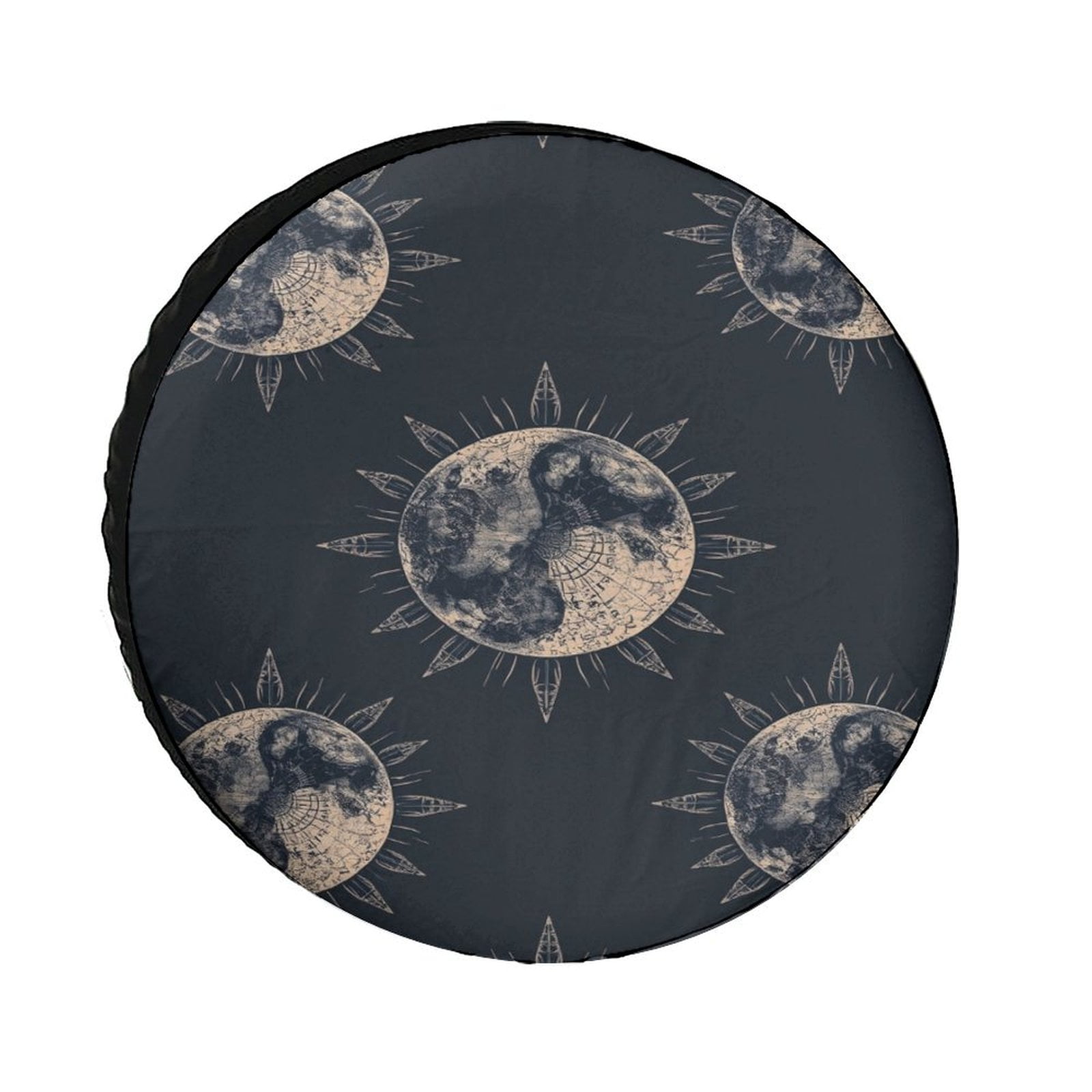 Abstract Moon And Sun Design Spare Tire Cover Weatherproof Wheel Camper ...