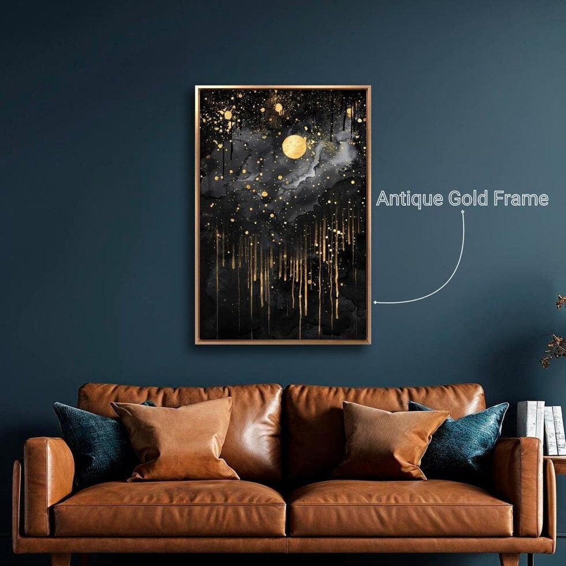Abstract Moonlit Night Wall Art Cosmic Starry Sky Poster Celestial Wall ...