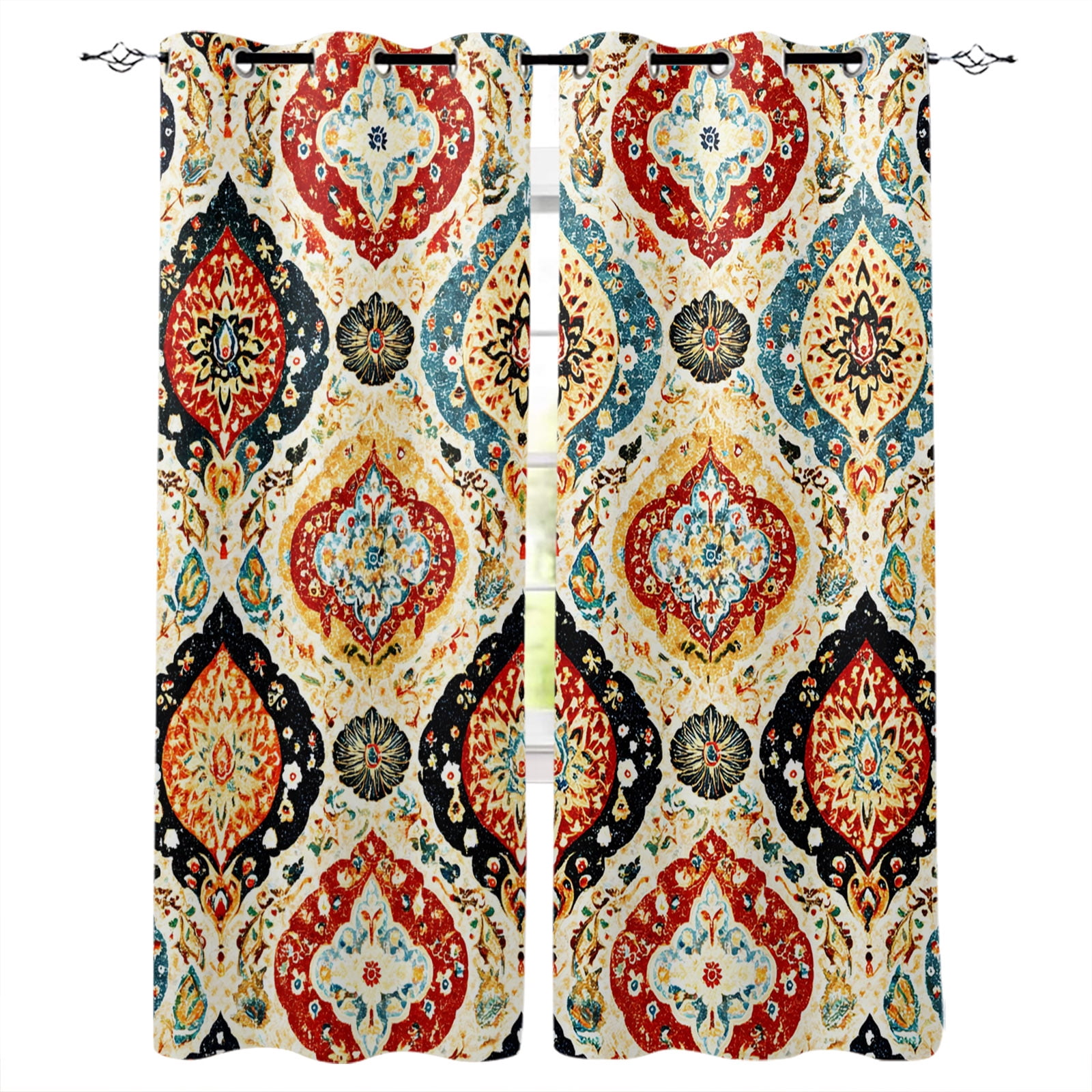 Abstract Moroccan Blackout Curtains for Bedroom/Living Room, Thermal ...