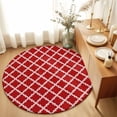 Abstract Morocco Tile Plaid Art Round Area Rug 3ft,Living Room Rug Non ...