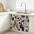 Abstract Motif Block Cabinet Curtains for Kitchen 11"Wx13"L, Vintage ...